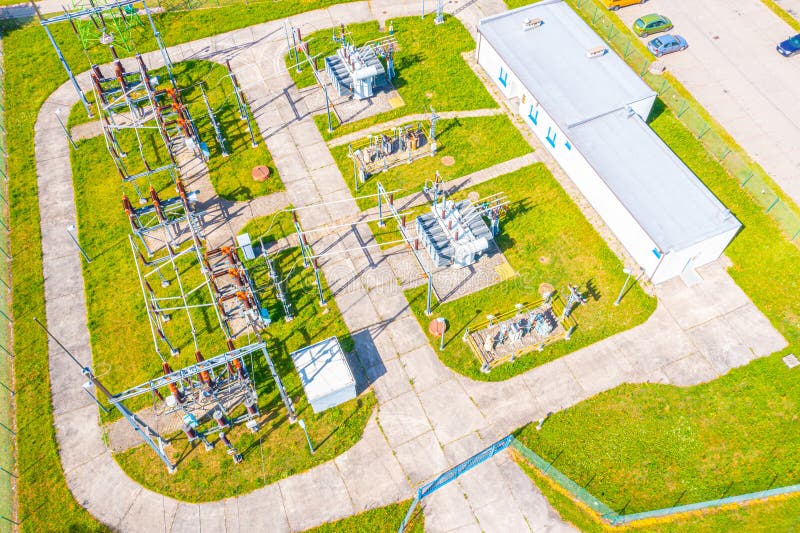Electrical Substation Featuring Wires Stock Image - Image of amps ...