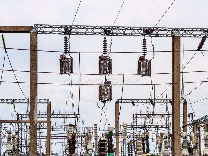 Electrical Substation in Open Space Stock Image - Image of industrial ...
