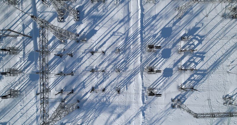 Electrical Substation Aerial View. Stock Video - Video of supply ...