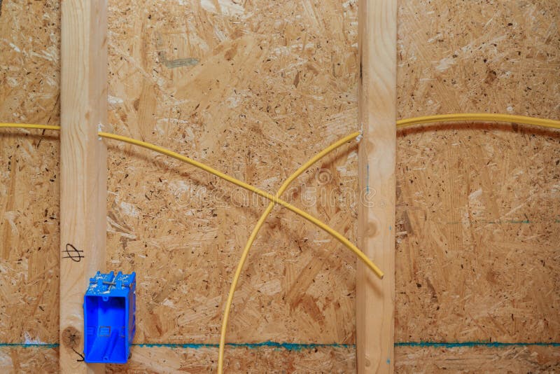 Electrical Switch Box Made of Plastic with Wires Attached To Wooden ...