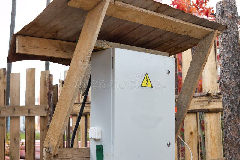 Electrical Switch in the Control Box in the Construction Site for ...