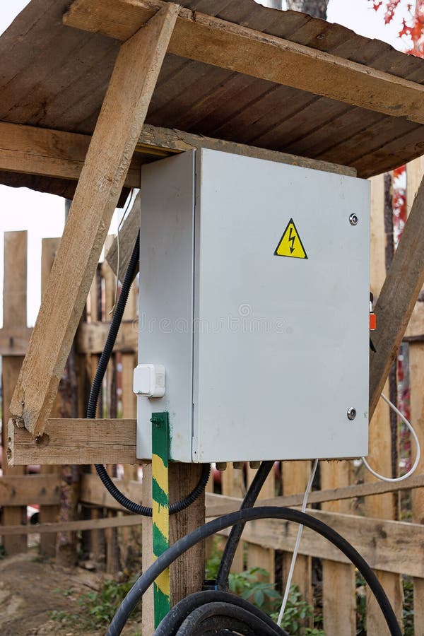 Electrical Switch in the Control Box in the Construction Site for ...