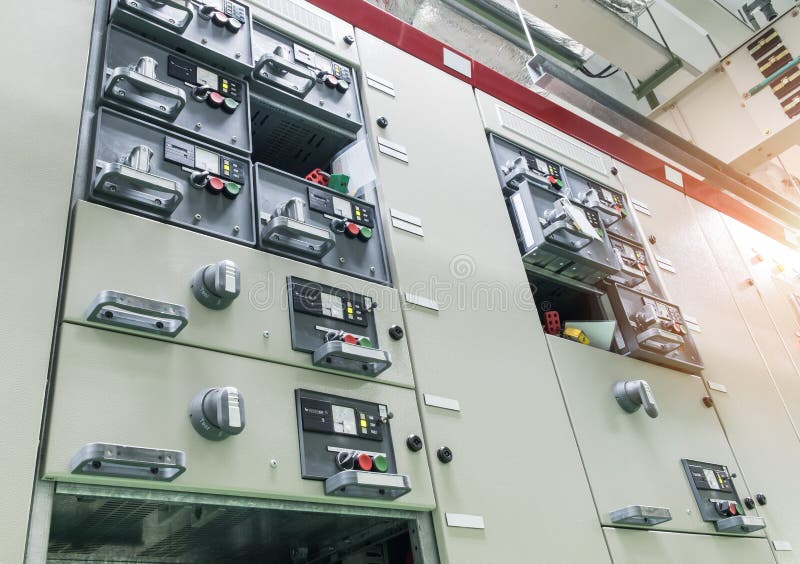 Electrical Switch Panel at Substation of Power Plant. Stock Photo ...