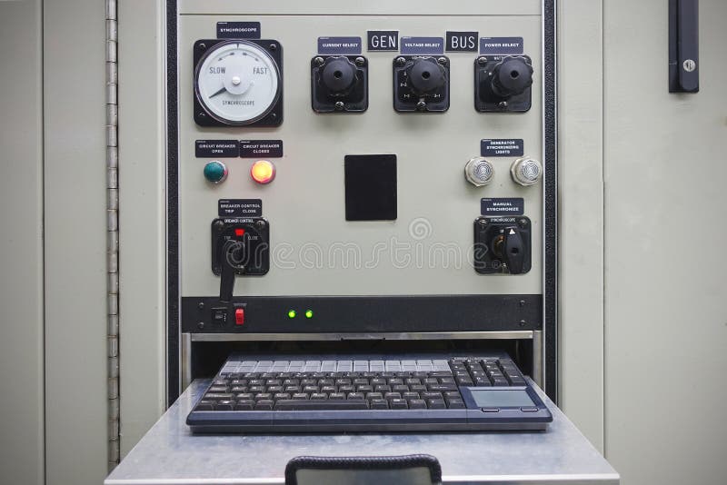 Electrical Switch Panel of Switchgear Room at Power Plant for Start ...