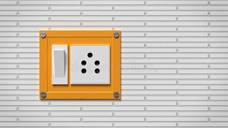Electrical Switch and Socket 3d Rendering Stock Illustration ...