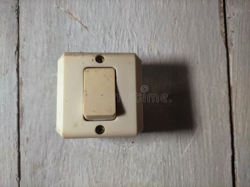 Electrical Switch Stick on the Wood Wall. Stock Image - Image of ...