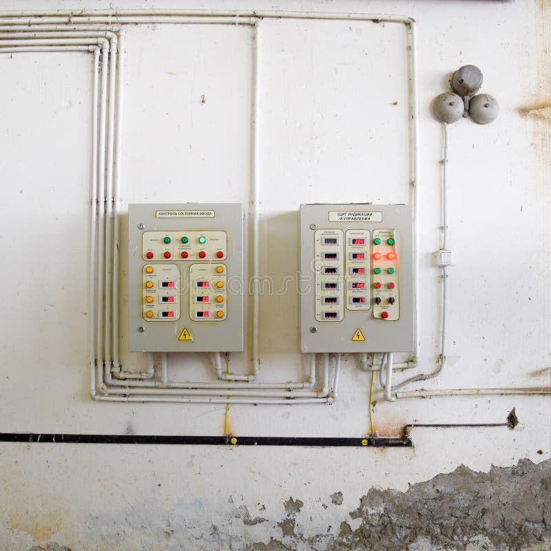 Electrical Switchboard Pumping Station. Control Units and Electr Stock ...