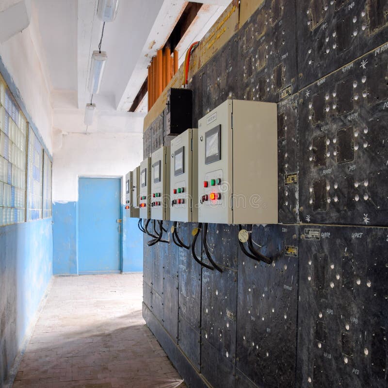 Electrical Switchboard Pumping Station. Control Units and Electr Stock ...