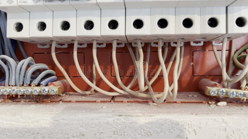 Electrical Switchboard with Wires Connected To it and Grounding Stock ...