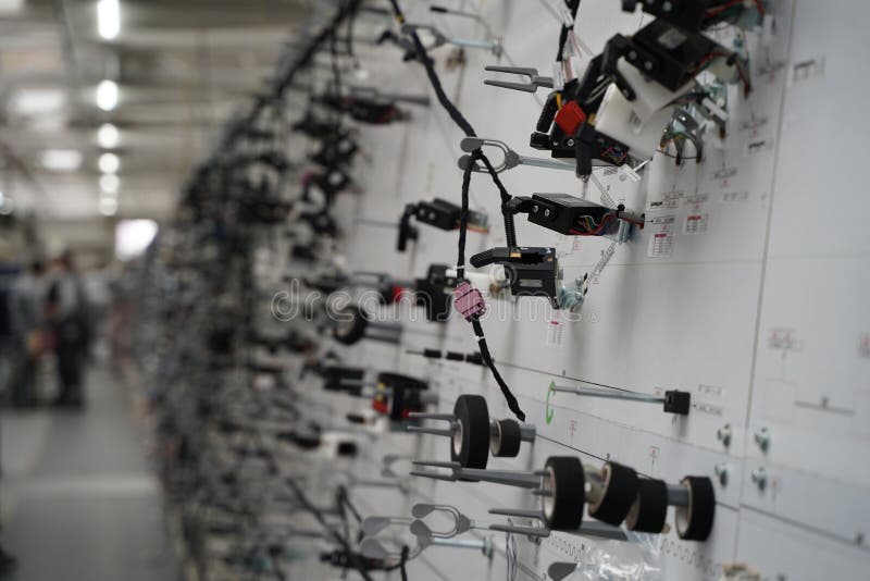 Electrical System in the Electrical Factory Stock Image - Image of ...