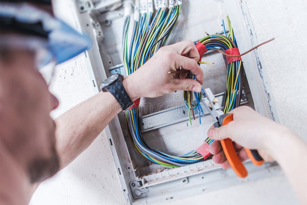 Electrical System Installation Stock Image - Image of inside, work ...