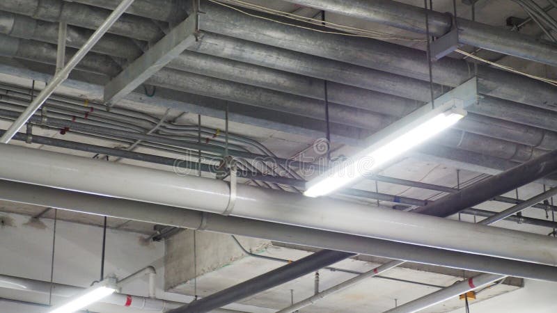 Electrical System Piping in the Building Under Bare Cement Plaster ...