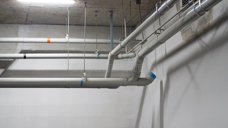 Electrical System Piping in the Building Under Bare Cement Plaster ...