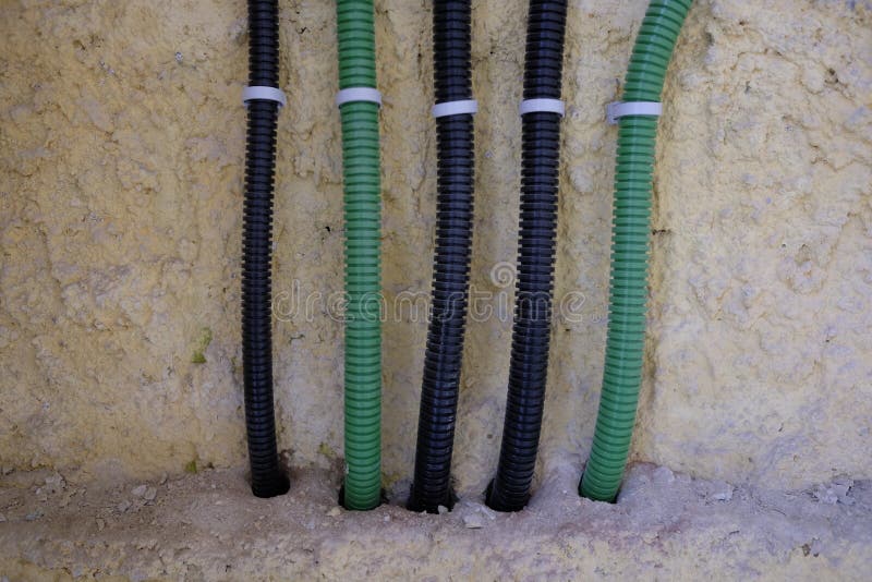 Electrical System Under Construction Stock Photo - Image of conduit ...