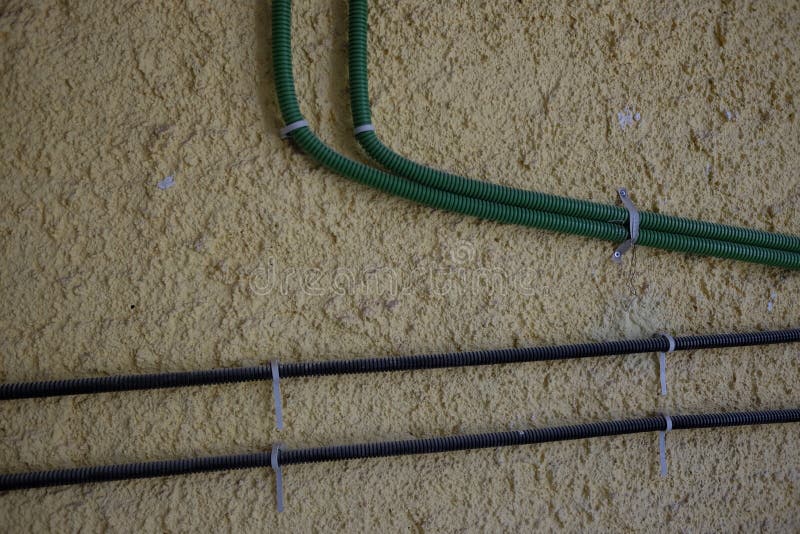 Electrical System Under Construction Stock Image - Image of corrugated ...