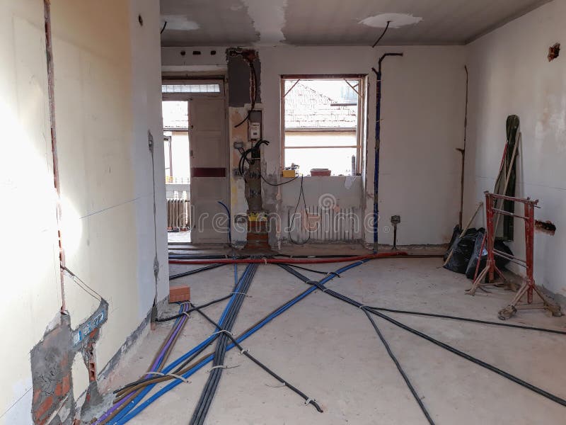 Electrical System in Building Site Stock Image - Image of system, pipes ...