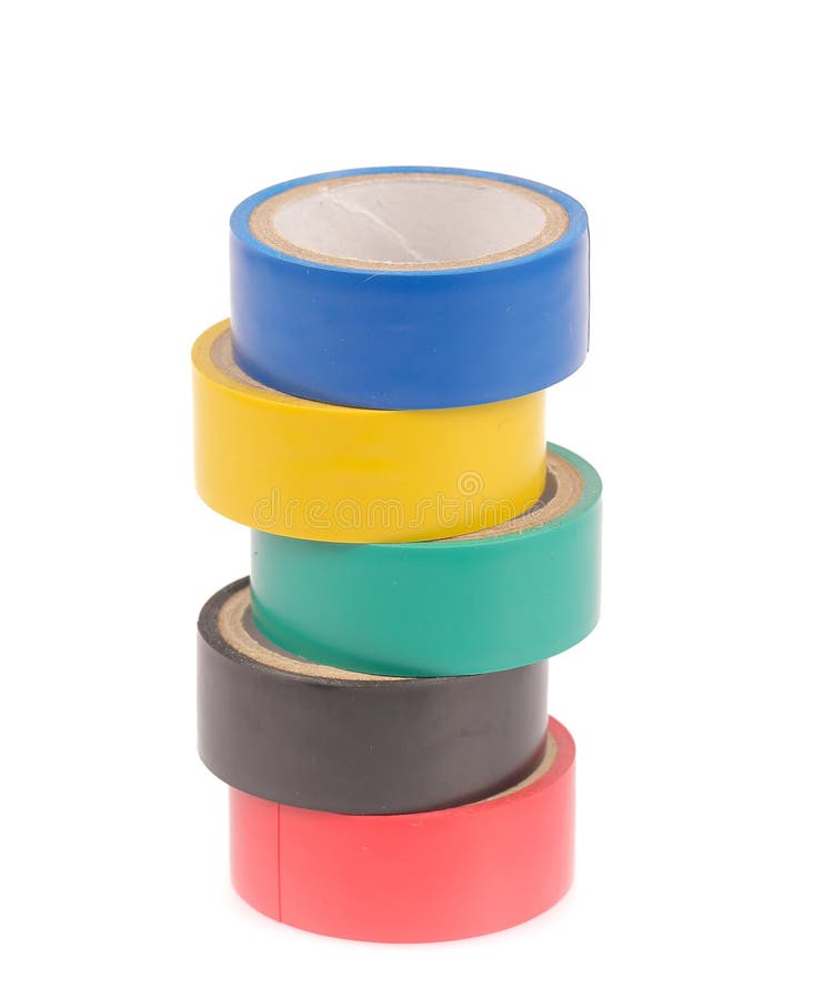 Electrical Tape Roll Lines Isolated, Plastic Duct Tape Rolls, Colored ...