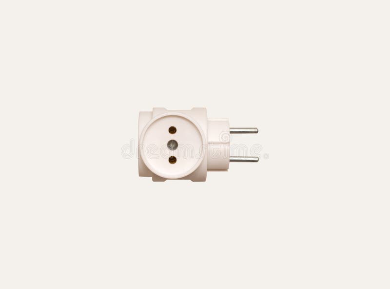 Electrical Tee Socket White Isolate for Home Use or Plastic ...