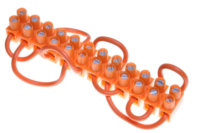 Orange terminal blocks stock photo. Image of connect - 19971738