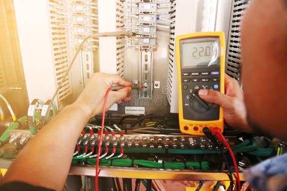 Electrical Terminal in Junction Box and Service by Technician ...