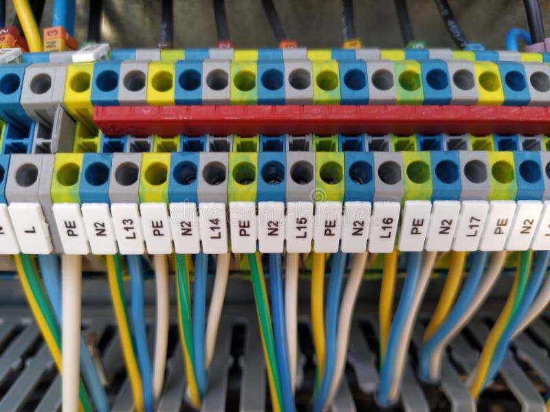 Electrical Terminals Connected with a Three-core Cable Stock Image ...