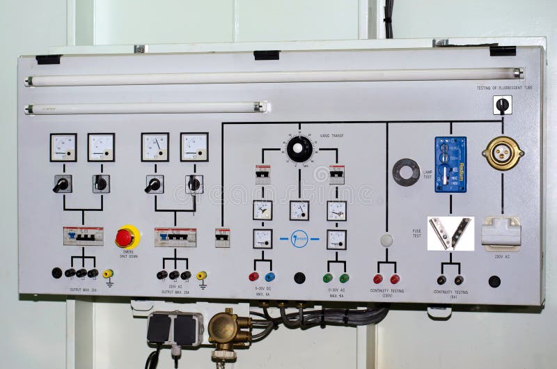 Electrical test panel editorial photo. Image of lampholder - 99741876