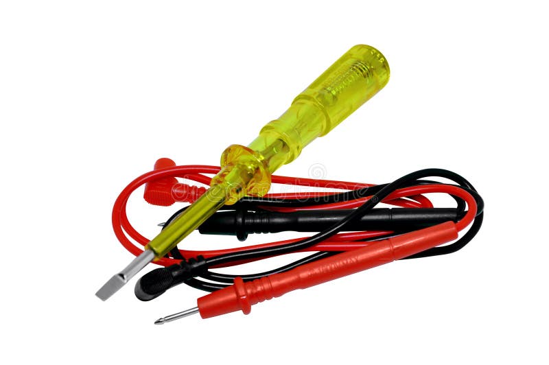 Electrical Tester Screwdriver with Multimeter Test Leads on White ...