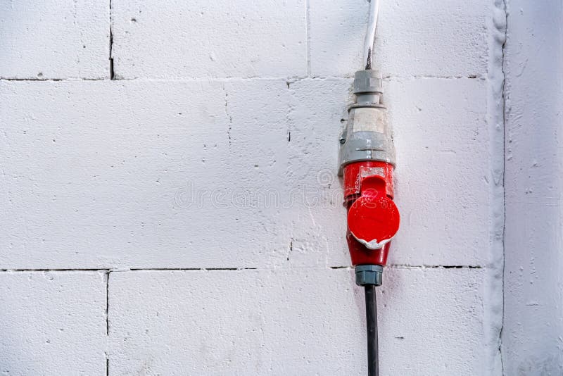 Electrical Three-phase Connection To the White Wall from the Building ...