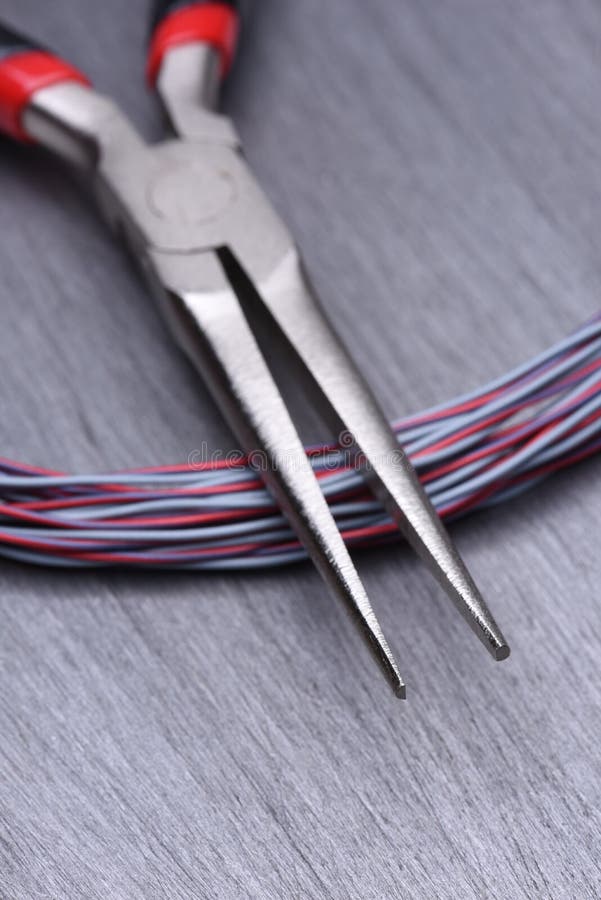 Electrical Tool and Cable on Metal Background Stock Image - Image of ...
