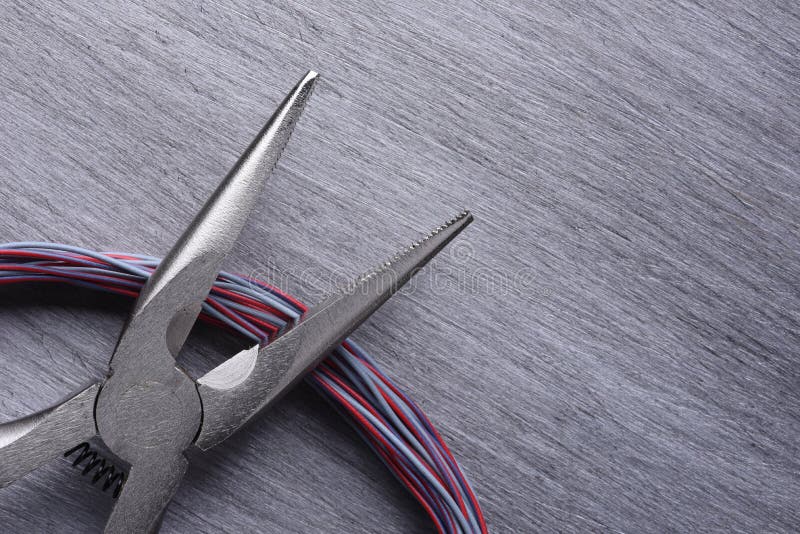 Electrical Tool and Cable on Metal Background Stock Image - Image of ...
