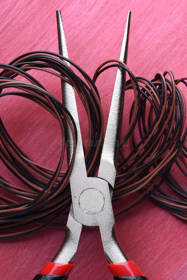 Electrical Tool and Cable on Metal Background Stock Image - Image of ...