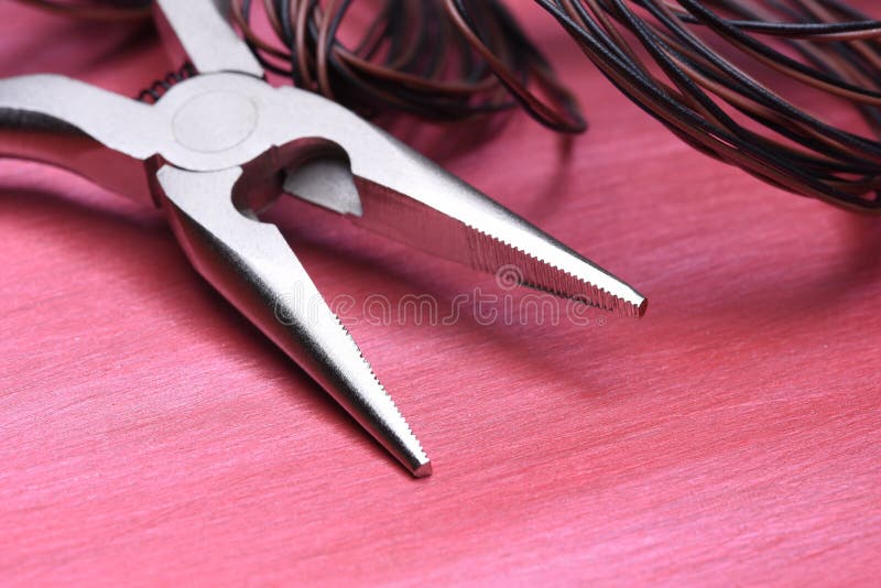 Electrical Tool and Cable on Metal Background Stock Photo - Image of ...