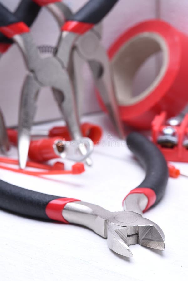 Tools and Cable for Electrical Installation Stock Image - Image of ...