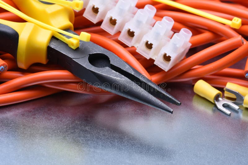 Electrical Tools and Cables Stock Image - Image of tools, electricians ...