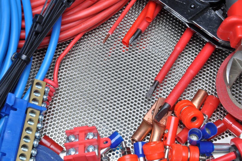 Tools and Component for Electrical Installation Stock Image - Image of ...