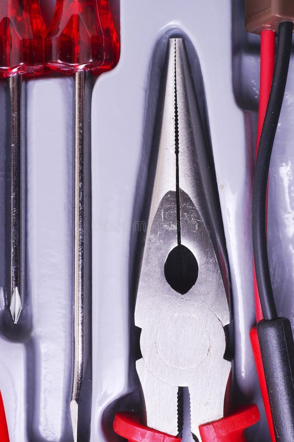 Electrical Tools and Components - Toolbox Stock Photo - Image of pliers ...