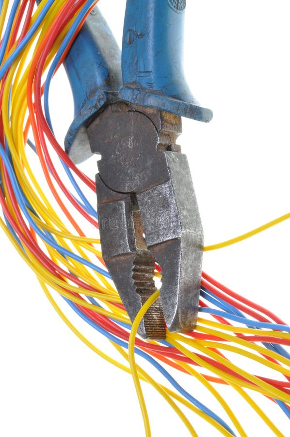 Electrical Tools, Pliers with Cables Stock Photo - Image of network ...