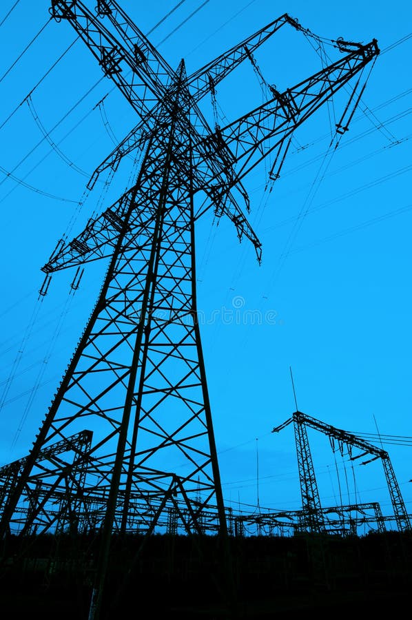 Electrical tower stock photo. Image of line, kilovolt - 41514828