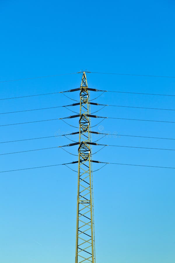 Electrical tower in field stock image. Image of high - 58325785