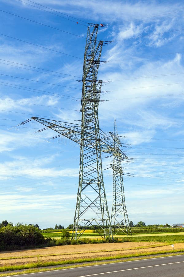 Electrical Tower in Landscape Stock Image - Image of network ...