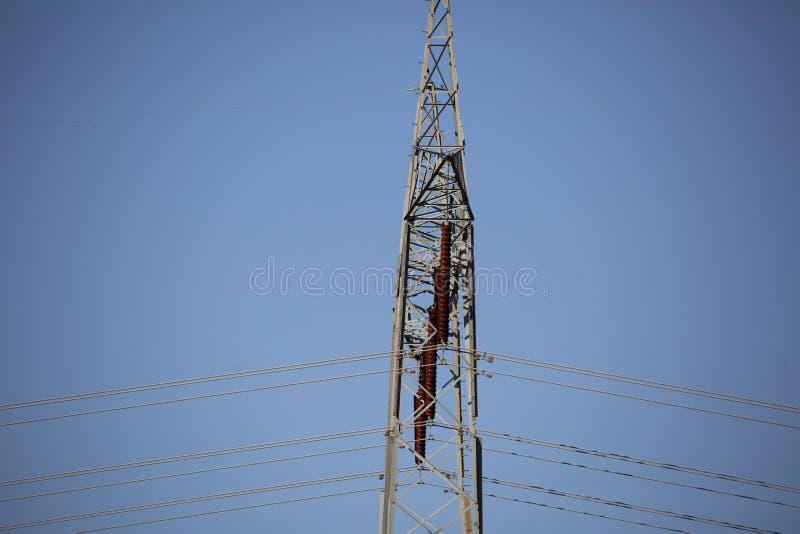 Electrical Tower and Wires stock image. Image of equipment - 207889651