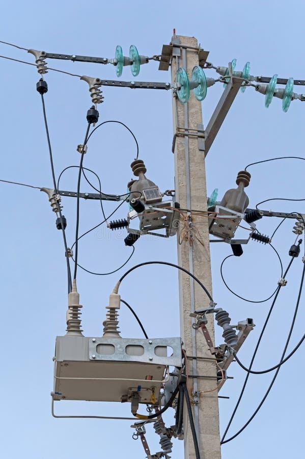Electrical Towers on Background of the Blue Sky Stock Image - Image of ...