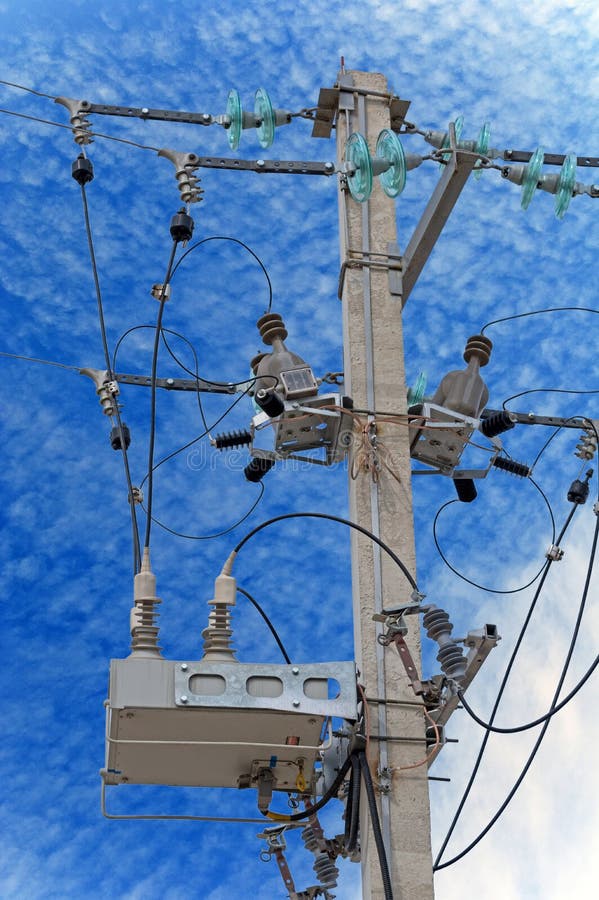 Electrical Towers on Background of the Blue Sky Stock Image - Image of ...