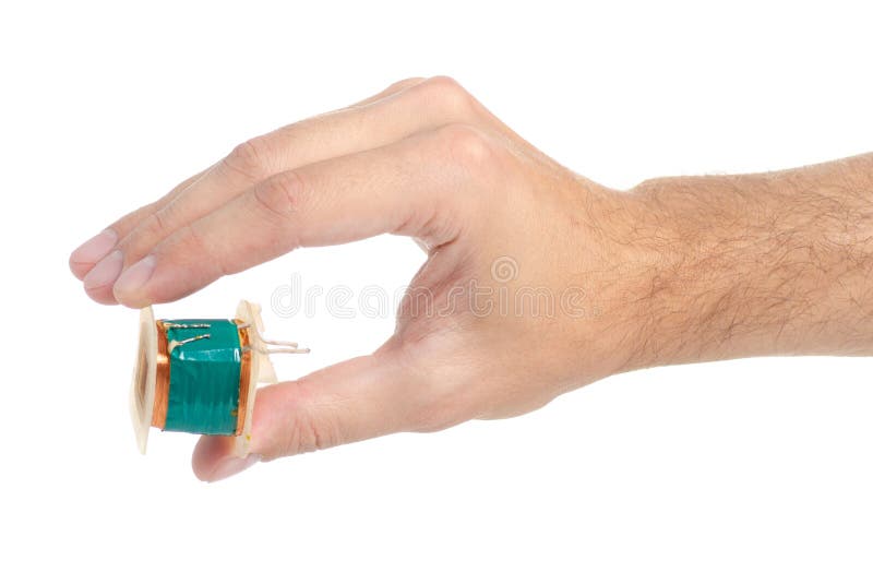 Electrical Transformer Power in Hand Stock Image - Image of coil ...