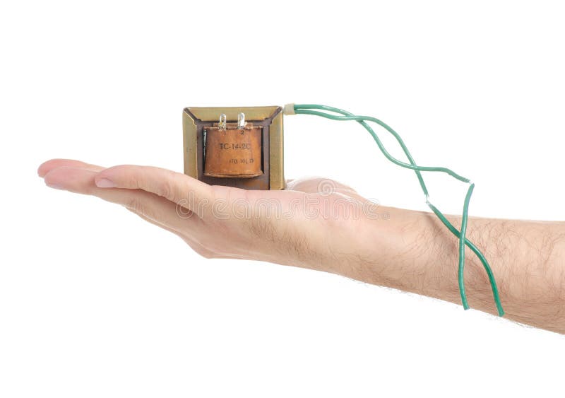 Electrical Transformer Power in Hand Stock Photo - Image of copper ...