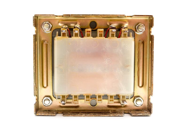 Electrical Transformer Square Type Isolated on White Background Stock ...