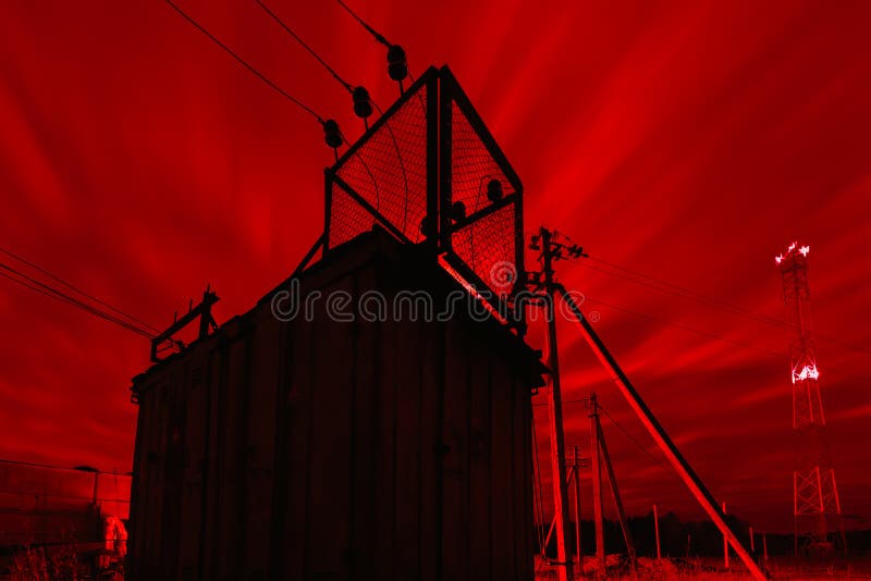 Electrical Transformer Station Stock Photo - Image of steel, electrical ...