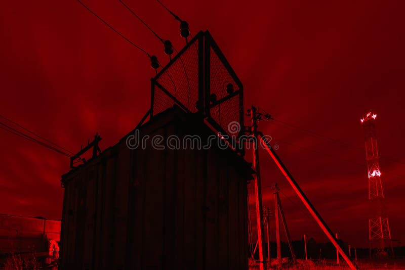 Electrical Transformer Station Stock Photo - Image of supply, powerline ...