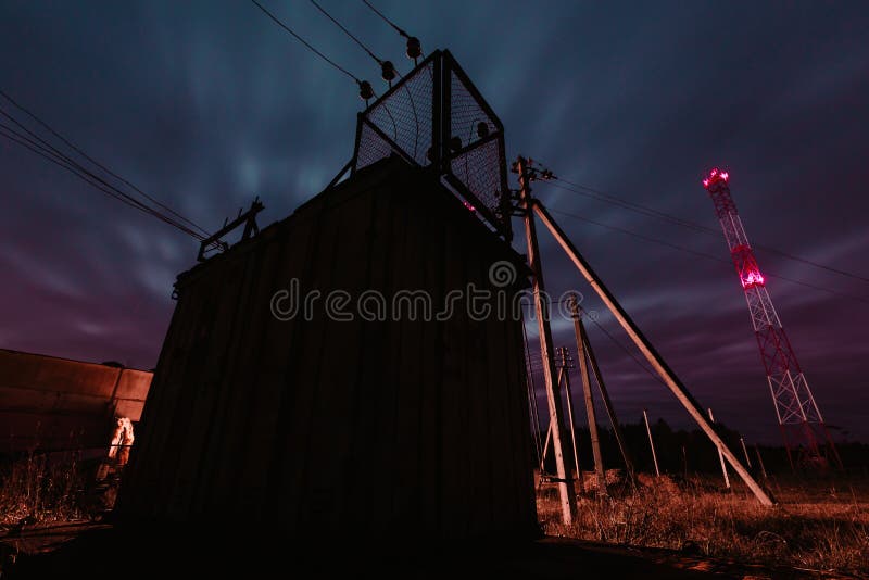 Electrical Transformer Station Stock Photo - Image of power, energetic ...