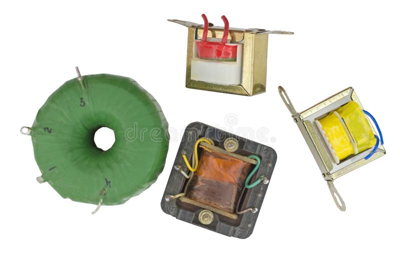 Electrical Transformers on White Stock Image - Image of wire, coil ...